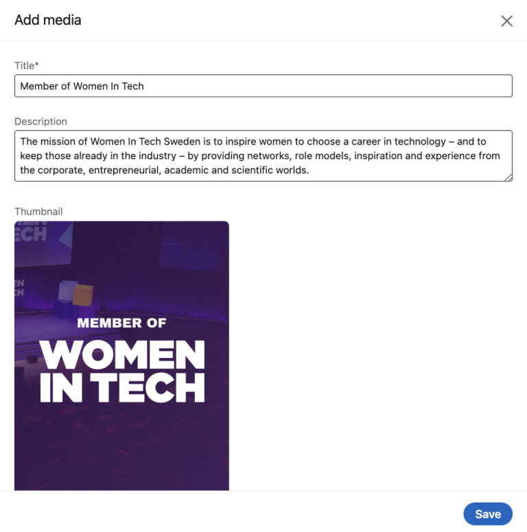Add a membership badge to your LinkedIn profile - Women In Tech Sweden